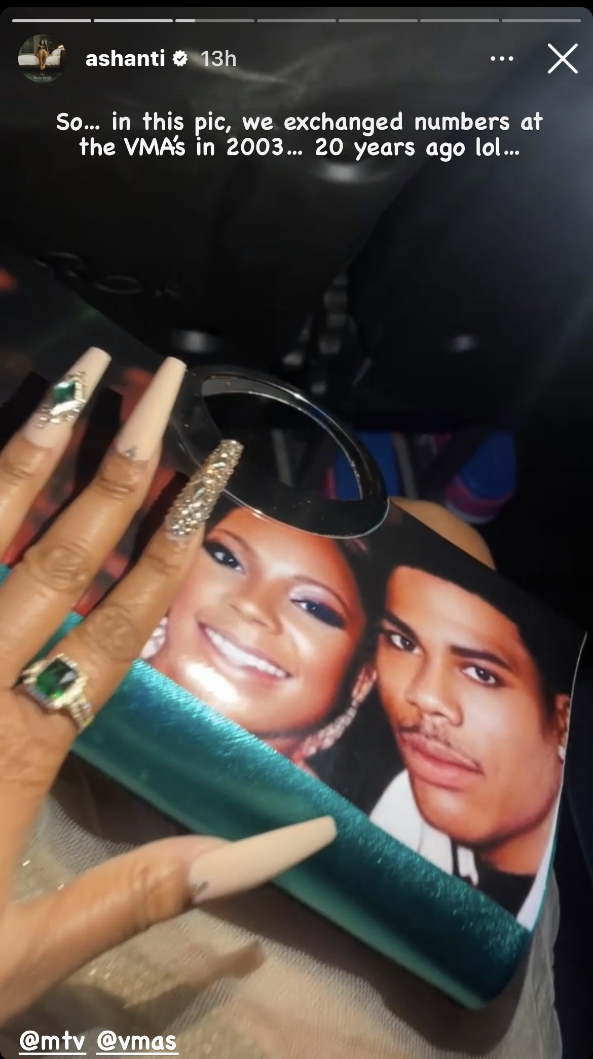 Ashanti's Clutch Showcasing A Photo Of Her And Nelly Is What Y2K Dreams ...